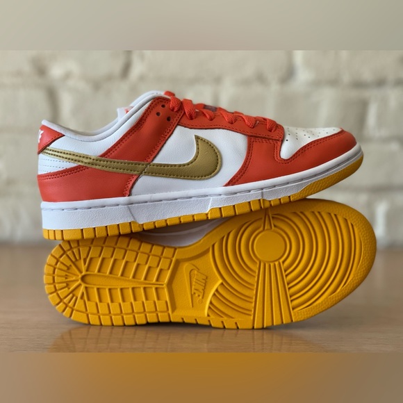 Nike | Shoes | Nike Dunk Low Retro Sneakers Orange University Gold ...